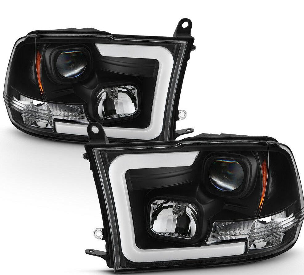 2009-2018 DODGE RAM 1500 2500 3500 PAR FOCOS FONDO NEGRO LED TUBE PROJ ...